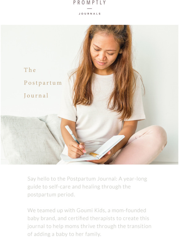 Promptly Journals: Introducing the Postpartum Journal | Milled