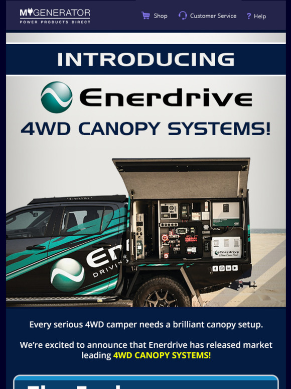 My Generator: Introducing The New Enerdrive 4x4 Canopy Systems! | Milled