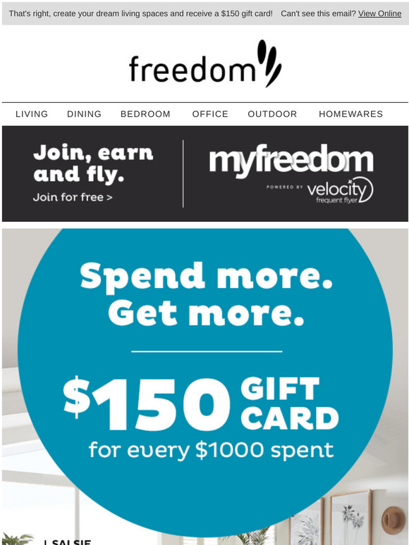 Freedom: It's time: Spend more, Get more >>> | Milled