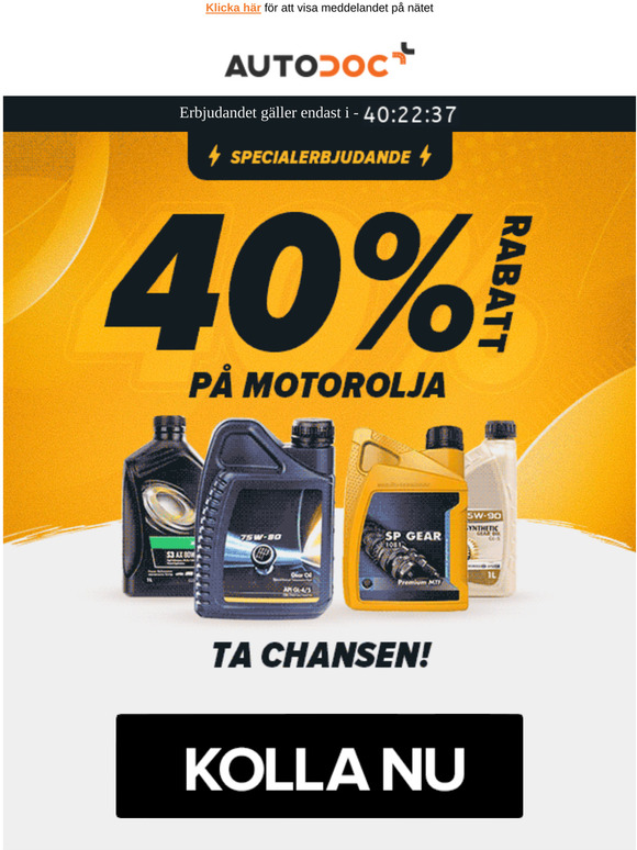 Autodoc: 🛢️ Specialerbjudande 🛢️ 40% rabatt på motorolja | Milled