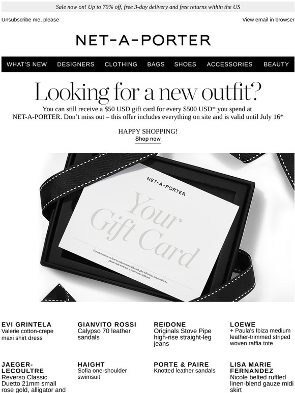 Net-A-Porter: You can still receive a gift card when you shop with us ...