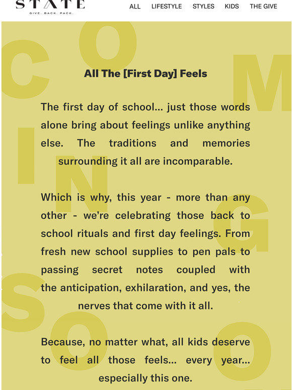 State Bags: Celebrating Back To School Rituals... Now More Than Ever ...