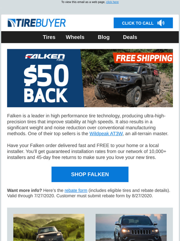 TireBuyer: Falken tires + $50 rebate | Milled
