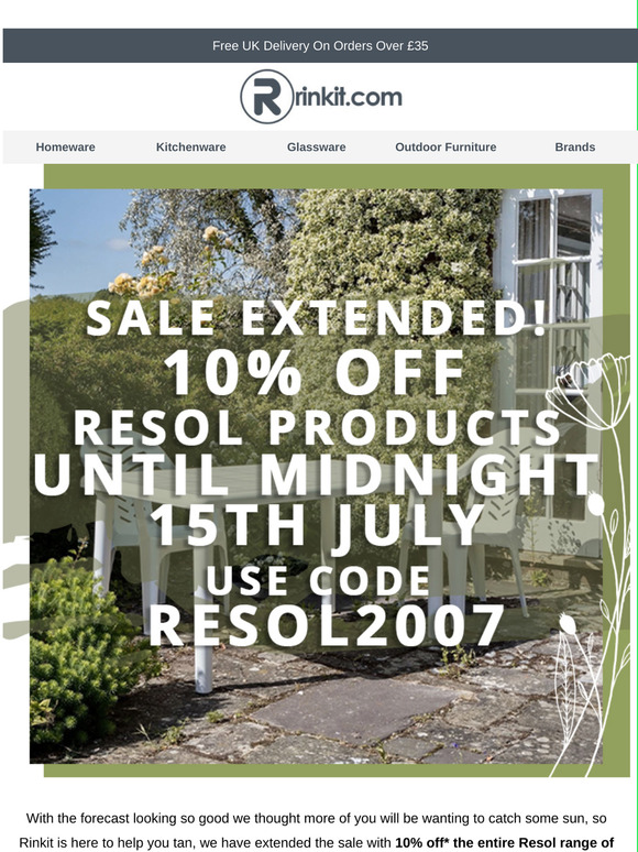 Rinkit: Resol Sun Lounger Sale Extended! | Milled