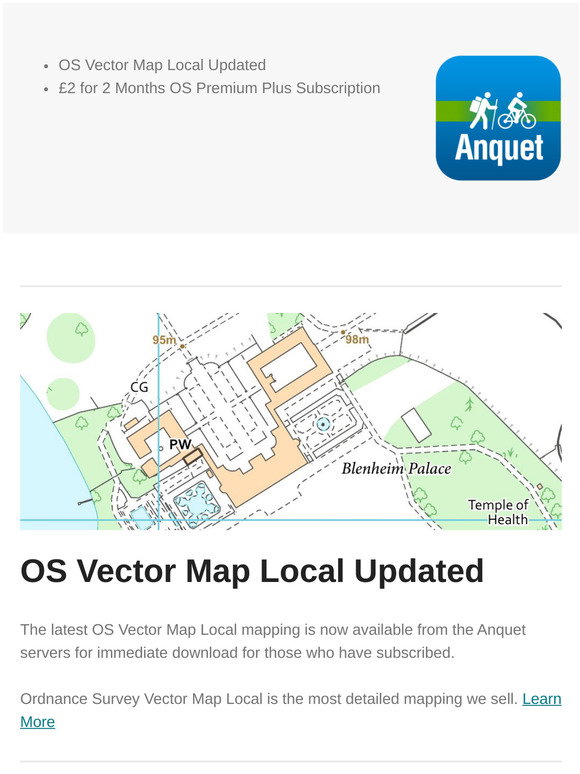Anquet Maps: New Ordnance Survey Vector Map Local mapping | Milled