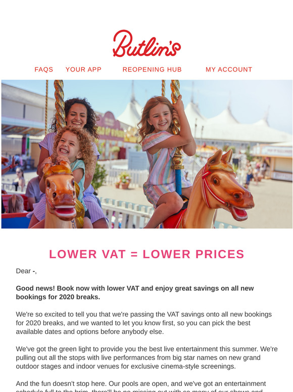 Butlins: 😍 Lower prices on new 2020 breaks | Milled