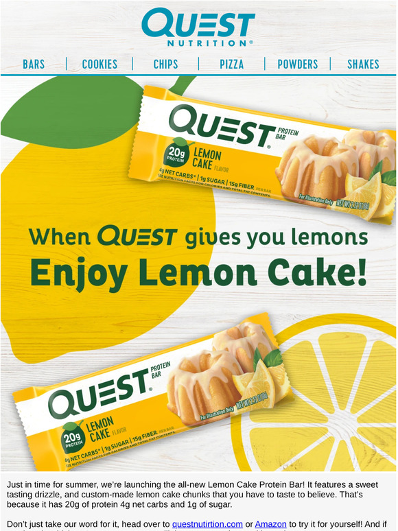 Quest Nutrition: NEW! Quest Lemon Cake Protein Bar! | Milled