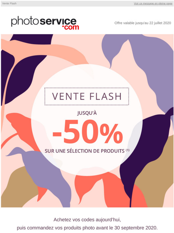 Photoservice: Vente Flash : jusqu'à -50% sur une sélection de produits ...