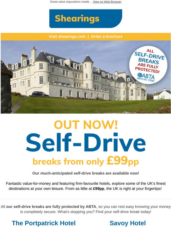 Shearings: Self-Drive Breaks From £99pp – Out NOW! | Milled