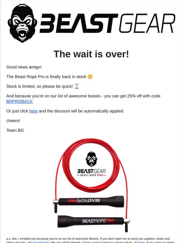 Beast Gear: Finally! The Beast Rope Pro is back in stock :) 🙌 | Milled