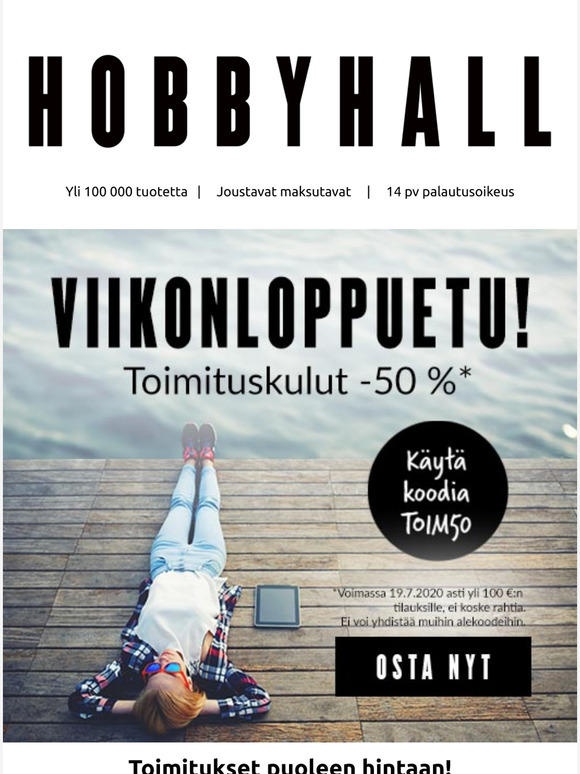 Hobby Hall: Kaikki toimitustavat -50% vain tämän viikonlopun | Suvialen hurjat tarjoukset jopa ...