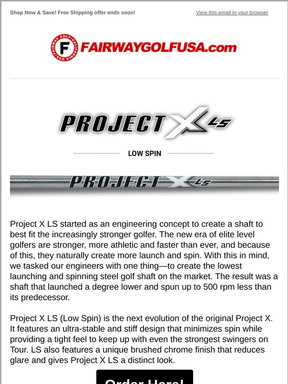 Fairway Golf: All new Project X LS & IO Iron Shafts! Learn More! | Milled