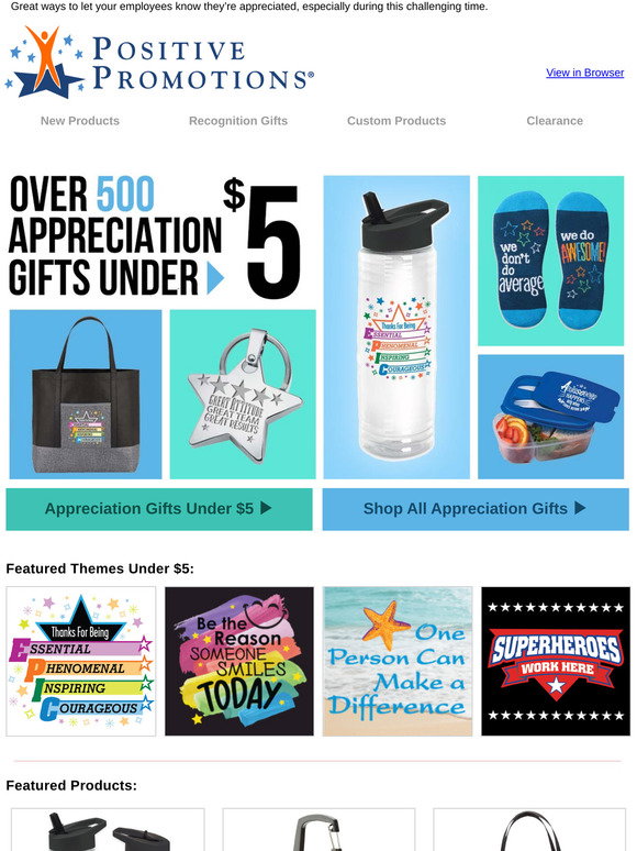 Positive Promotions: Over 500 Appreciation Gifts Under $5 | Milled