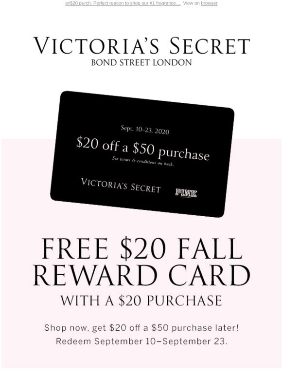 Victoria's Secret: FREE $20 Reward Card | Milled