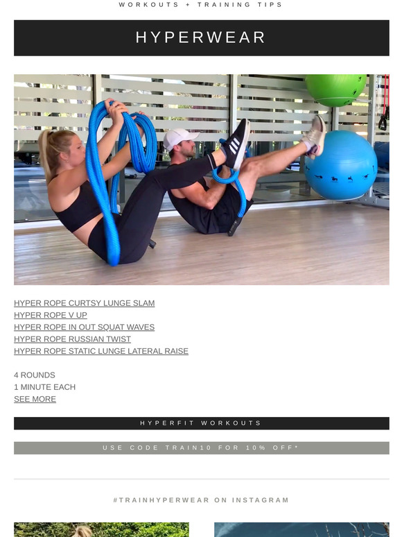 Hyperwear: 25 MIN HYPER ROPE BATTLE ROPE WORKOUT | Milled