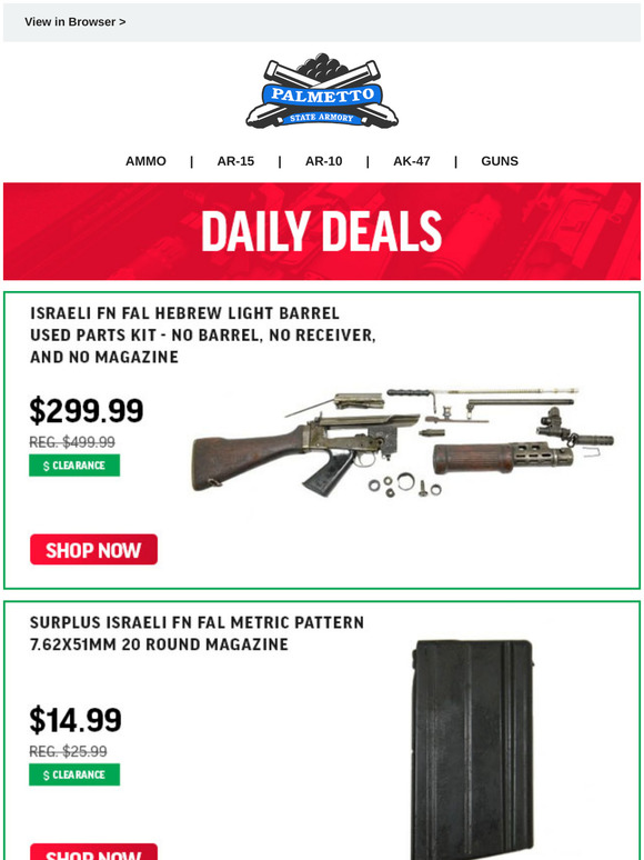 Palmetto State Armory: Israeli FN FAL Hebrew Light Hammer Surplus Parts ...