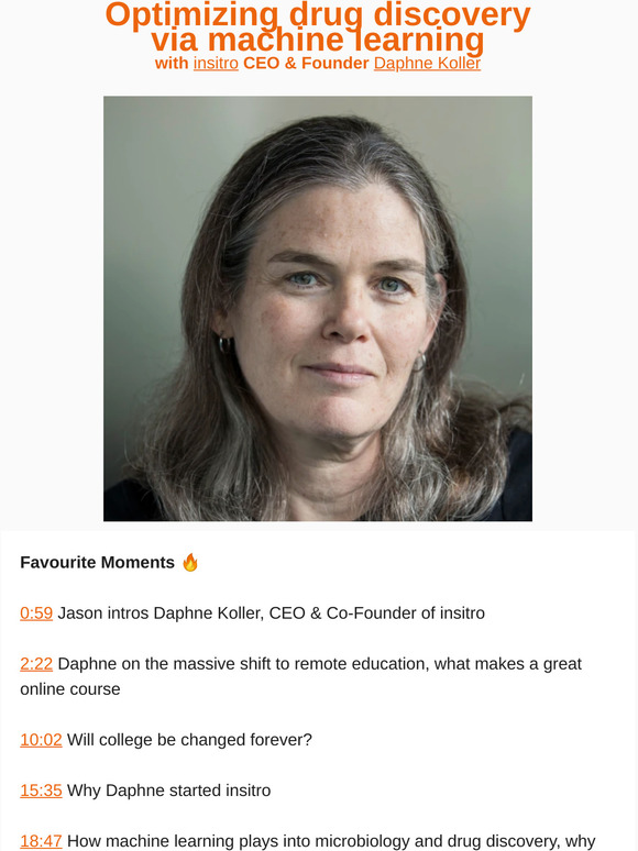 This Week in Startups: Episode 1089: Daphne Koller, Founder & CEO of ... This Week in Startups: Episode 1089: Daphne Koller, Founder & CEO of ...