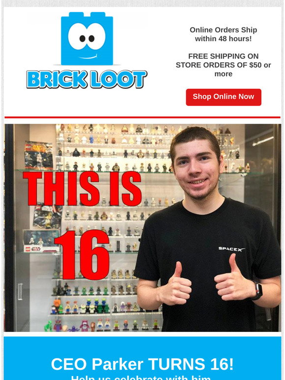 Brick Loot: CEO turns 16! Celebrate with 10% OFF EVERYTHING | Milled