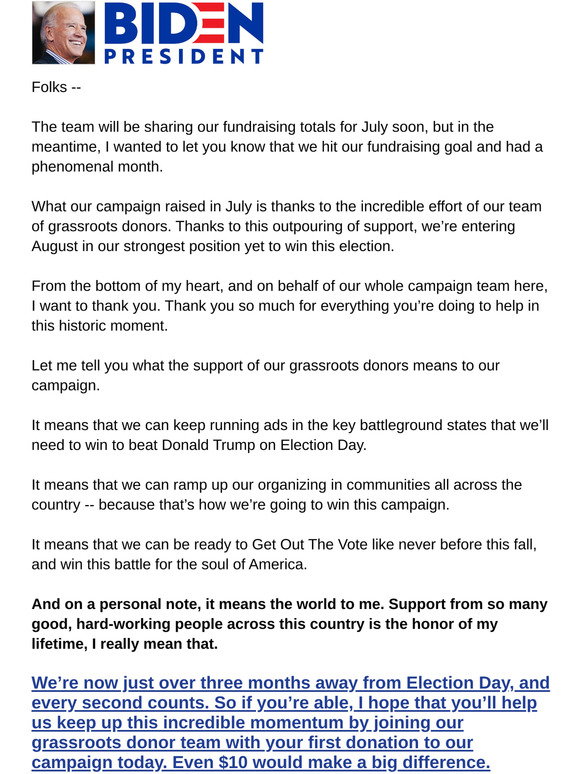 Joe Biden: Thank you, thank you, thank you. | Milled