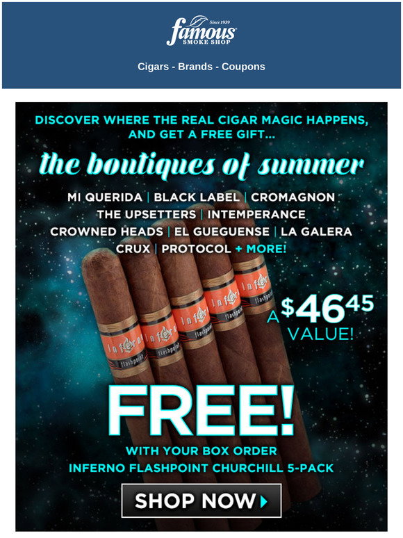 Famous Smoke Shop: Boutiques You'll Love with a Nice Freebie | Milled