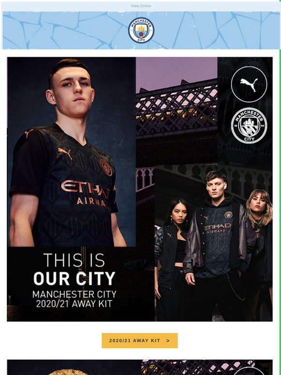 Man City Shop FR: Shop the 20/21 away kit collection! | Milled