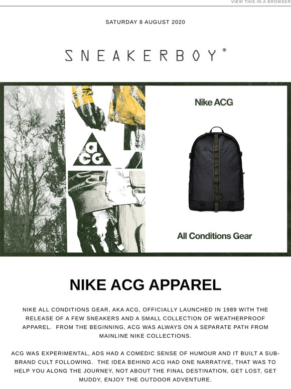 Sneakerboy: Introducing Nike ACG Apparel | Milled