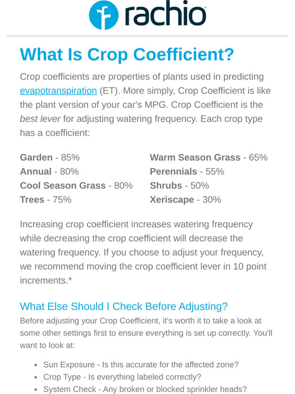 Rachio: Lawn Nerds Explain Crop Coefficient | Milled