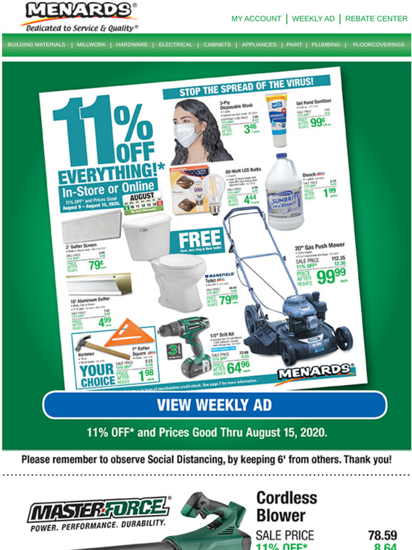 Menards: Check Out These BIG Deals + 11% Off Everything!* | Milled