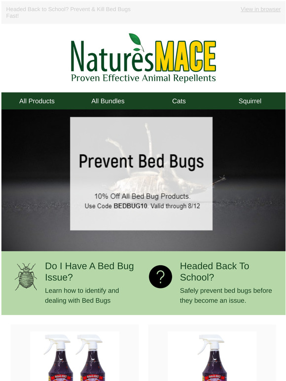 Nature's Mace: Headed Back to School? Prevent & Kill Bed Bugs Fast ...