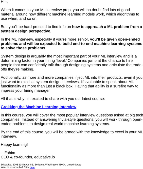 Educative (US): Grokking the ML Interview | Milled