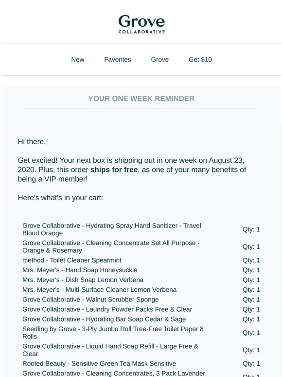 Grove Collaborative: Review your order. Your Grove box is almost ready ...