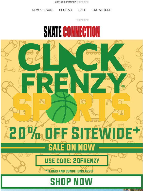 Skate Connection: Click Frenzy SALE | 20% OFF SITEWIDE 🔥 | Milled