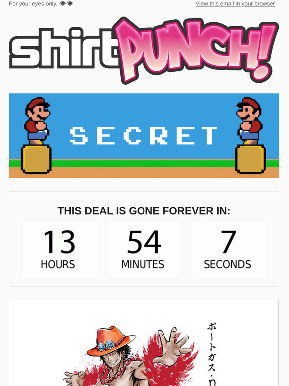 ShirtPunch: A Portgas D. Ace secret sale | Milled