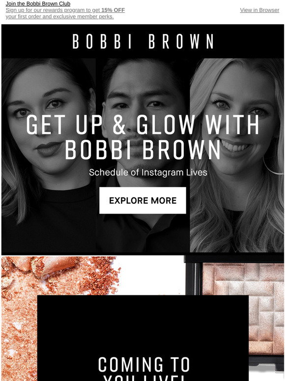 Bobbi Brown: Let's glow with Instagram Live | Milled