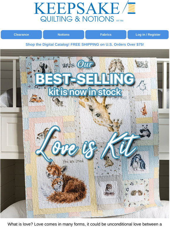Keepsake Quilting: Our Most Popular Kit: Love Is! 😍 | Milled
