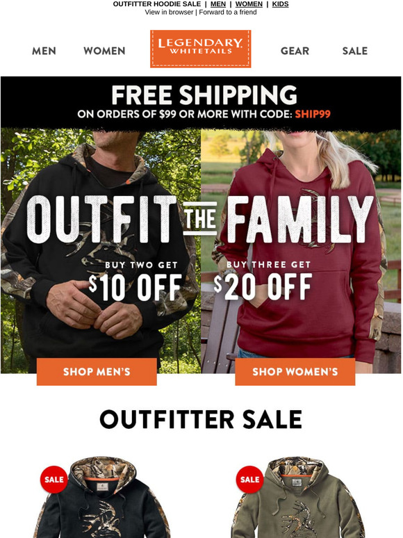 Legendary Whitetails: Outfitter Sale - Buy Two Get $10 Off, Buy 3 Get ...