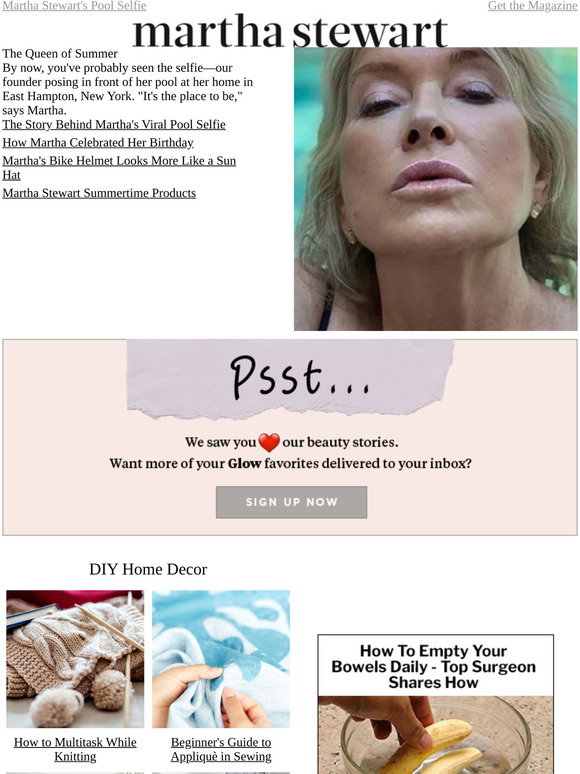 Martha Stewart: The Story Behind Martha's Viral Pool Selfie | Milled