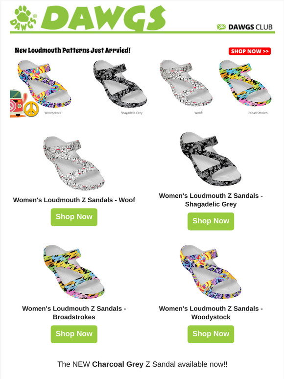 DAWGS: New Loudmouth Patterns Available Now | Original Bright Z Sandal ...