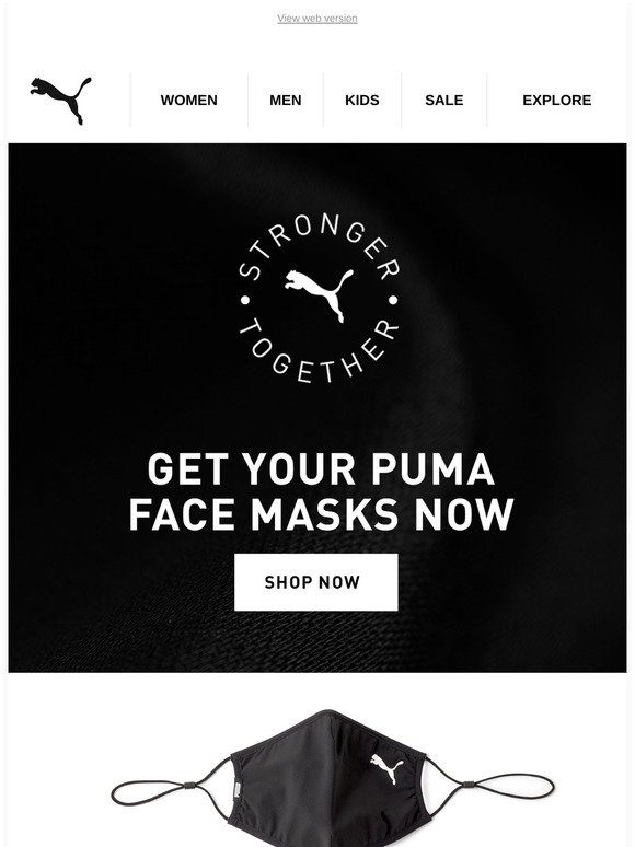 Puma: STRONGER TOGETHER | Get your PUMA Face Masks | Milled