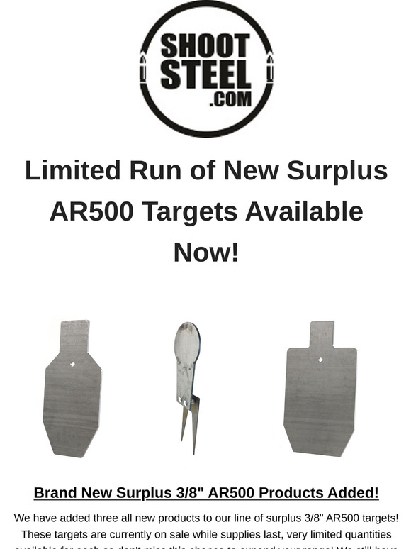 ShootSteel: All New Limited Surplus 3/8" AR500 Targets Available Now ...