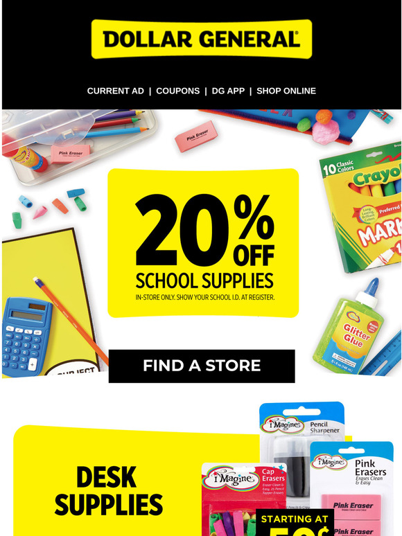 Dollar General: Teachers, your final days for 20% off school supplies ...