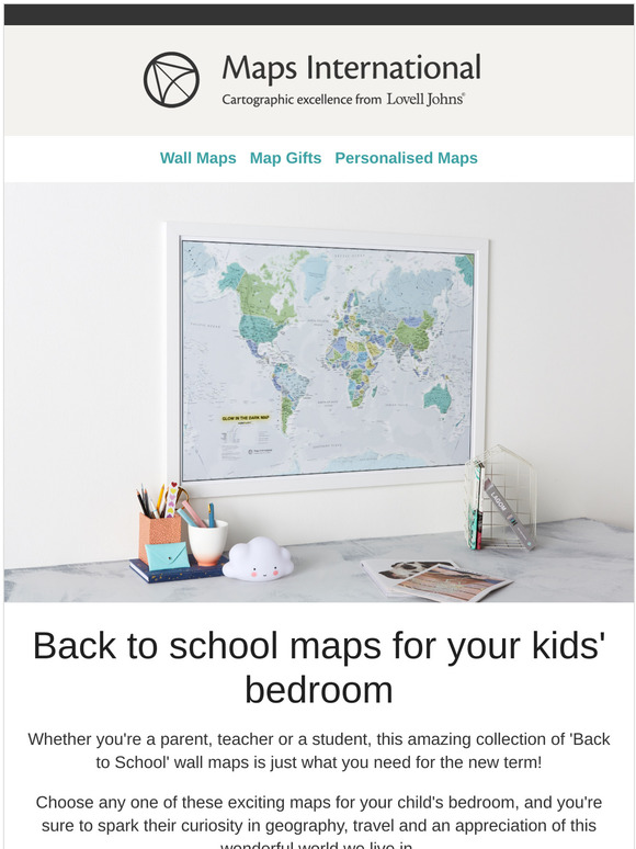 Maps International: Back to School Maps for a Kid's Bedroom! 🎁 | Milled