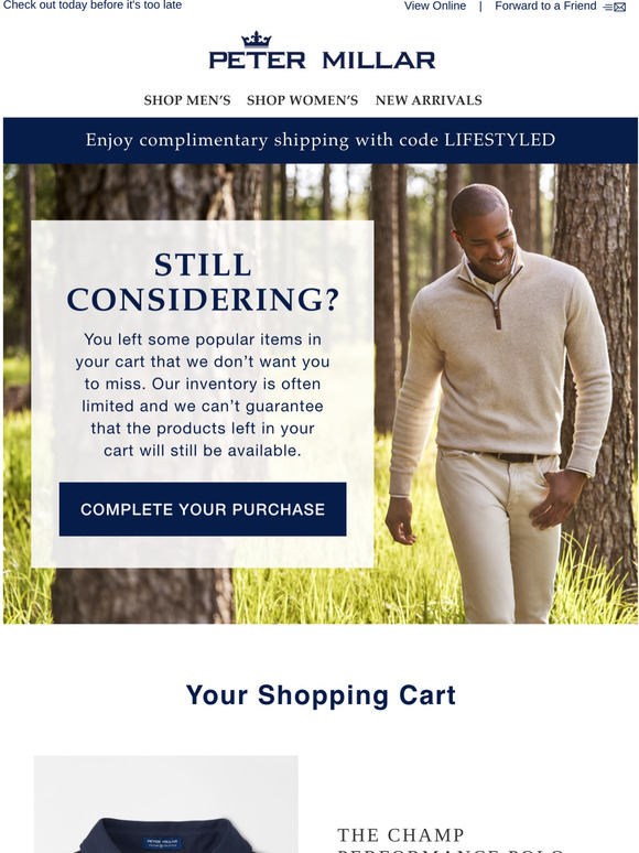 Peter Millar: Complete Your Purchase Now | Milled