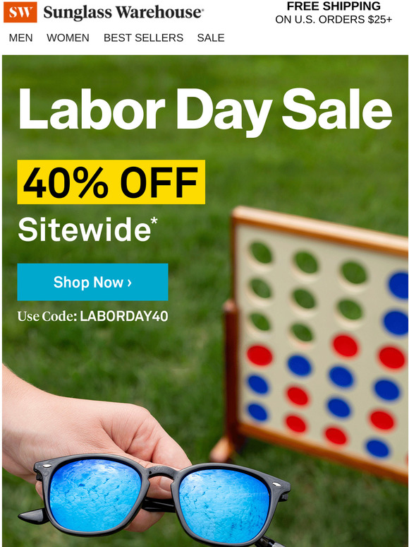 Sunglass Warehouse: 40% OFF All Shades + Cases! | Milled