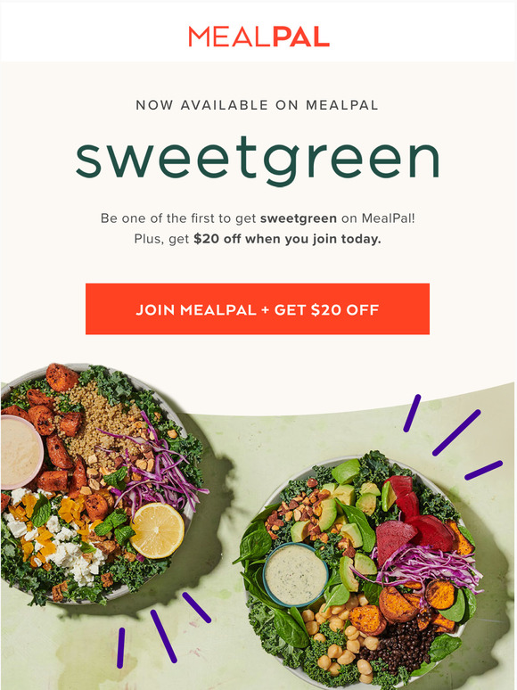 MealPal: ⚡ Sweetgreen is now on MealPal ⚡ | Milled