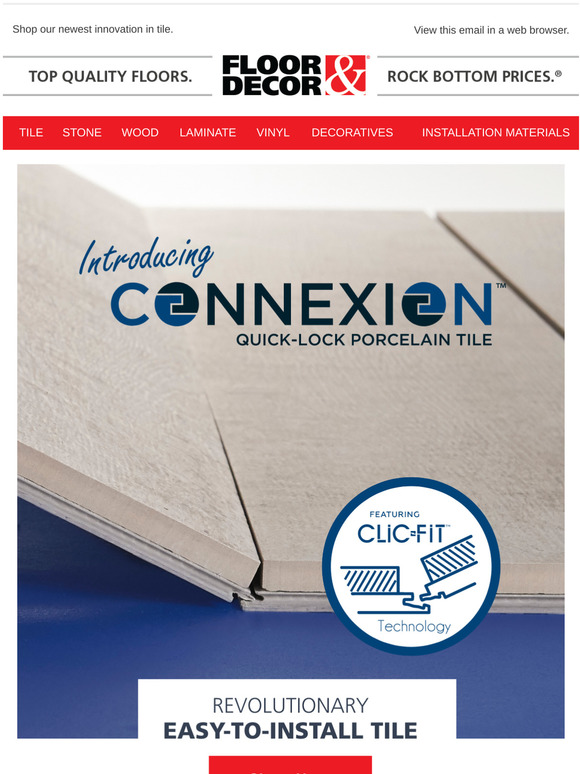 Floor & Decor: New! Quick-Lock Porcelain Tile | Milled