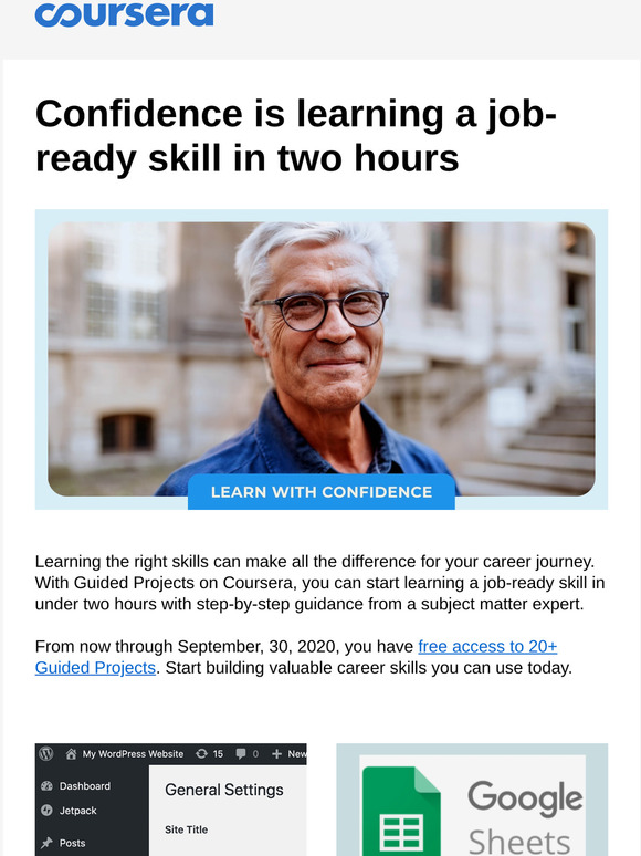 Coursera: Free Guided Projects - New skills in two hours | Milled