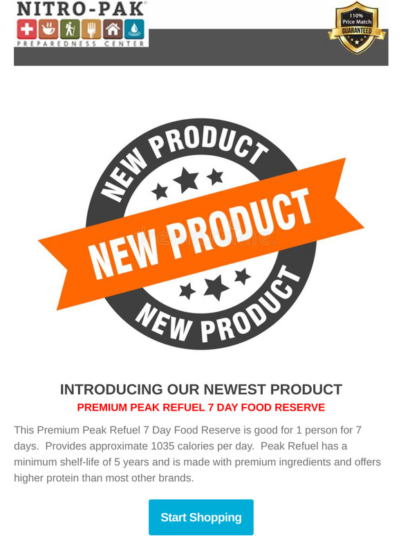 Nitro-Pak: NEW PRODUCT: Peak Refuel 7 Day Food Reserve | Milled