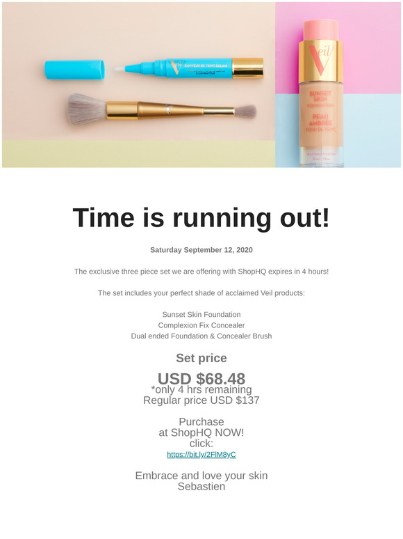 Veil Cosmetics: Expires in 4 hours, Veil 3 Piece Exclusive Set | Milled