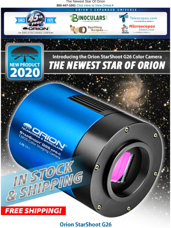 Orion Telescopes: Introducing The Orion StarShoot G26 Color Camera | Milled